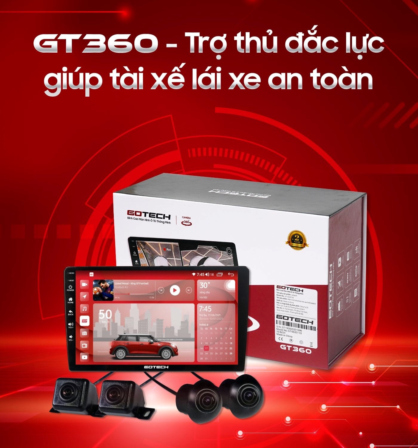 Bộ sản phẩm màn hình GOTECH GT360 Plus