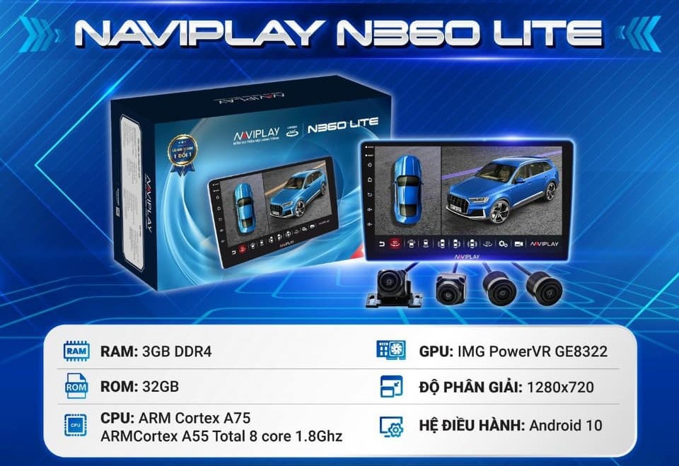 Màn hình ô tô thông minh Naviplay N360 Lite thế hệ mới