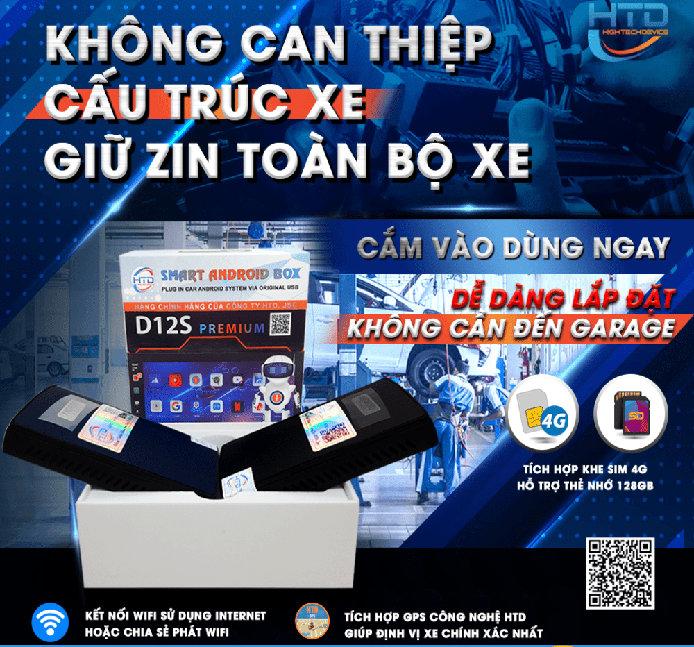 Android Box HTD D12 Premium dễ dàng lắp đặt nhờ kết nối không dây